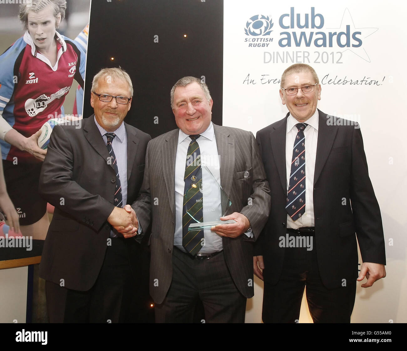 President of Scottish Rugby Ian McLauchlan presents Club of the Season ...