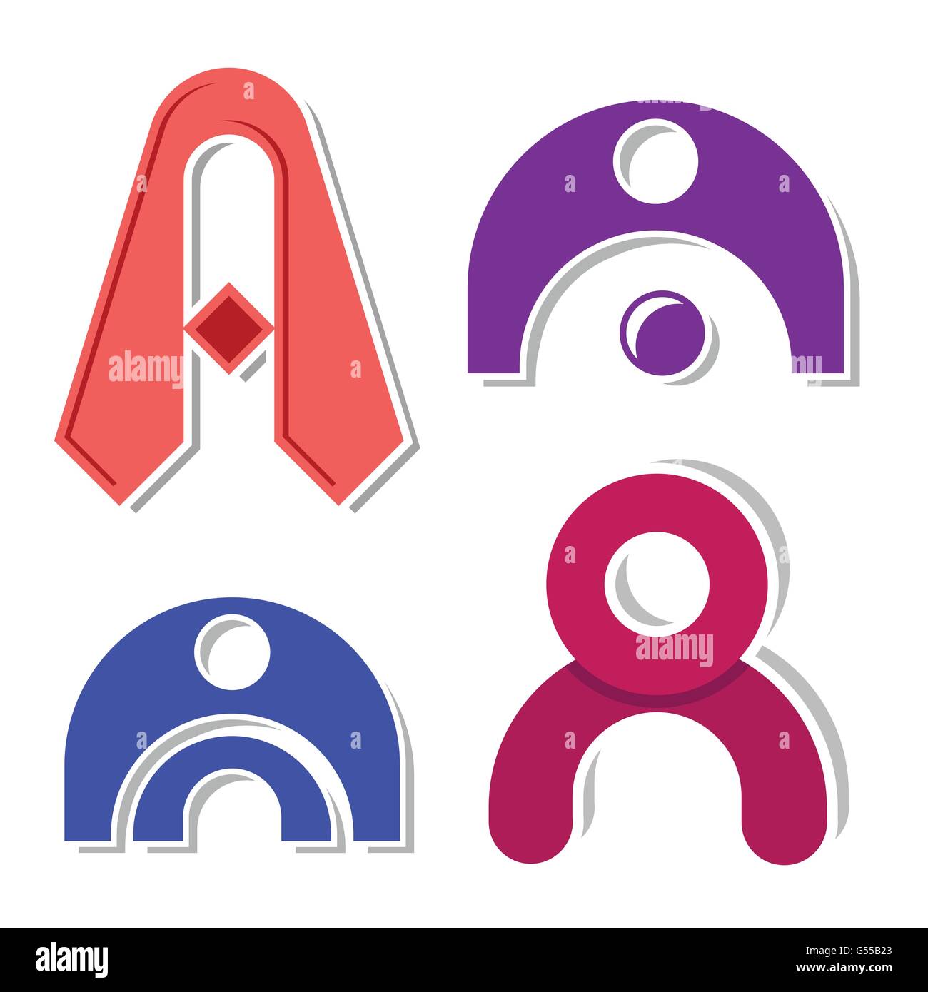 Letter A creative design. Kids fun style. Vector illustration Stock ...