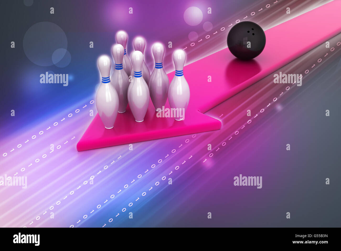 Bowling ball target concept Stock Photo - Alamy