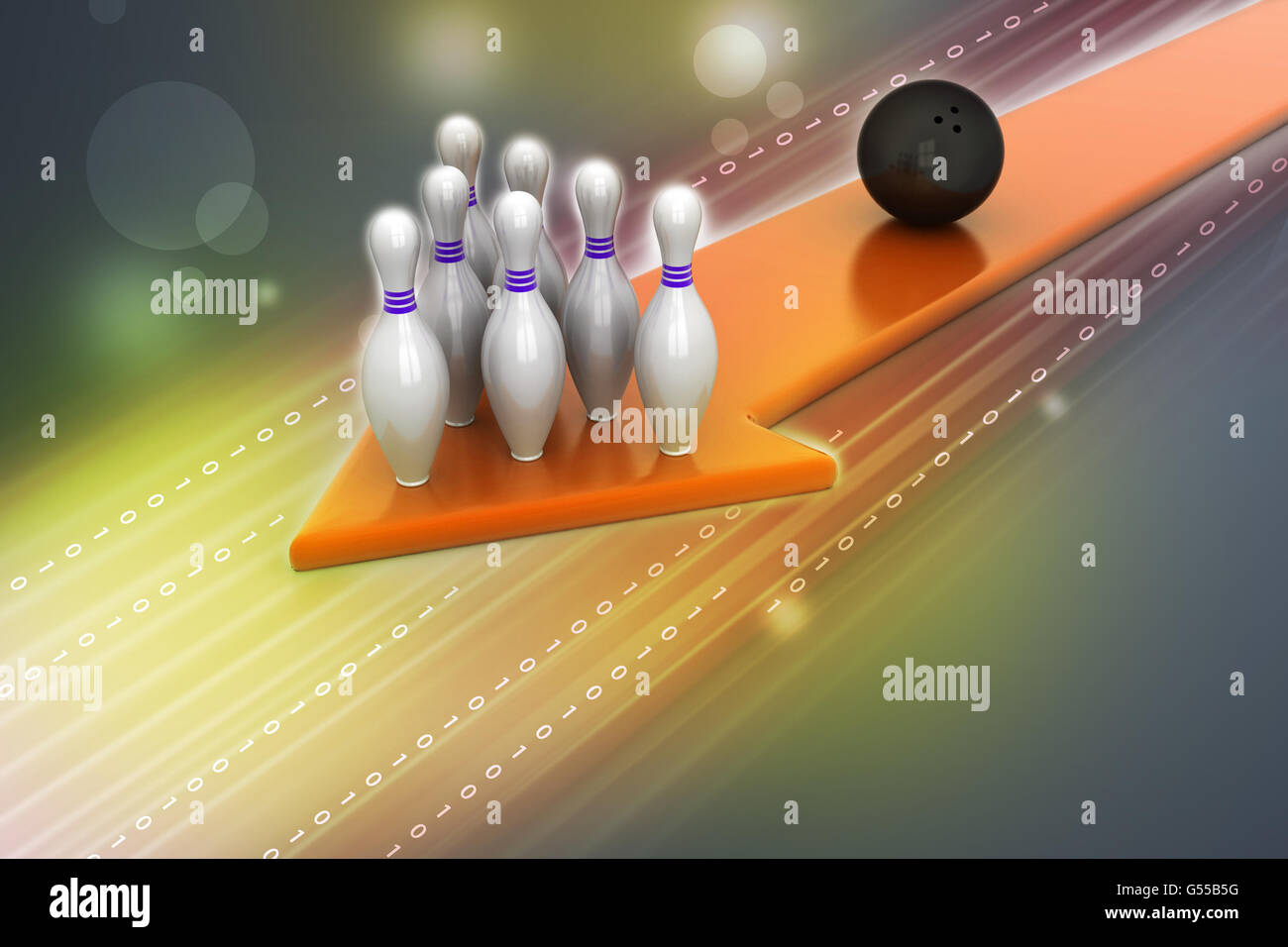 Bowling ball target concept Stock Photo - Alamy
