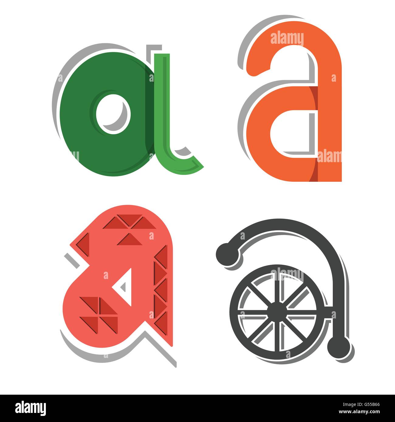 Letter A creative design. Kids fun style. Vector illustration Stock ...