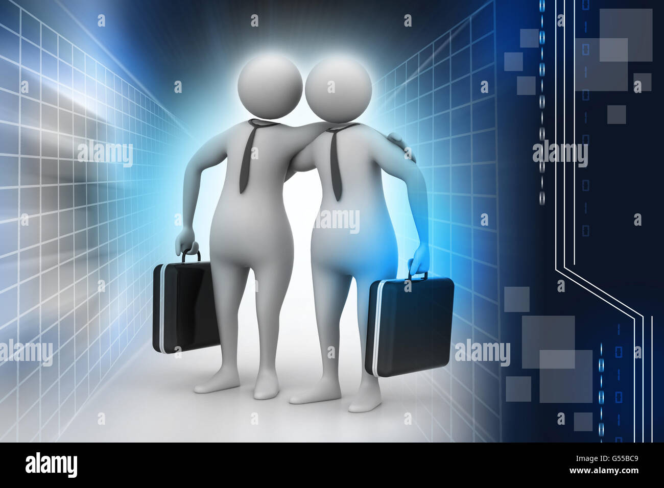 Two business people with briefcase Stock Photo - Alamy