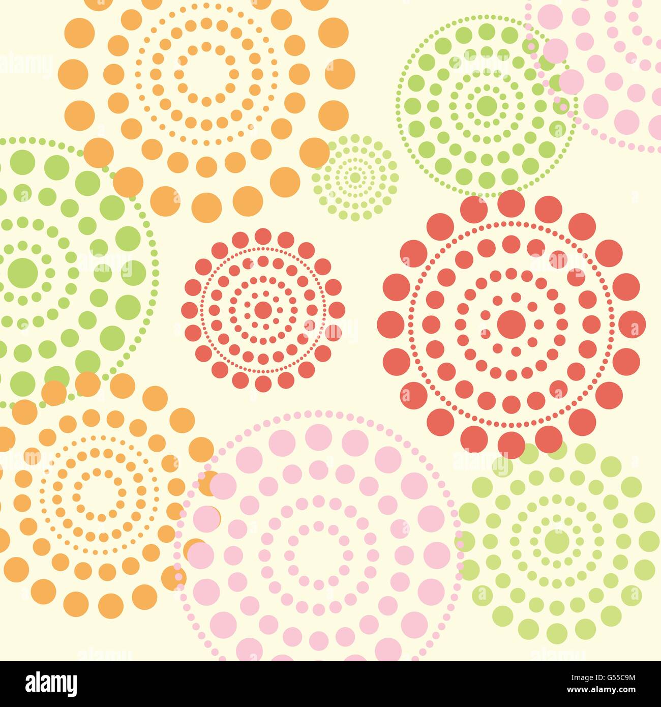bright summer color dotted circles creative vector design background ...