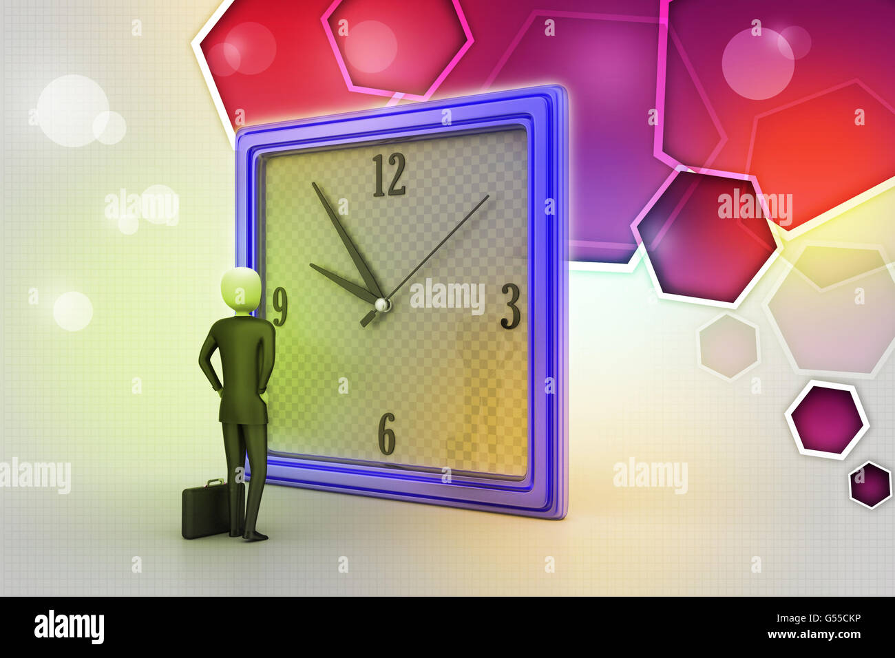 3d man watching clock hi-res stock photography and images - Alamy