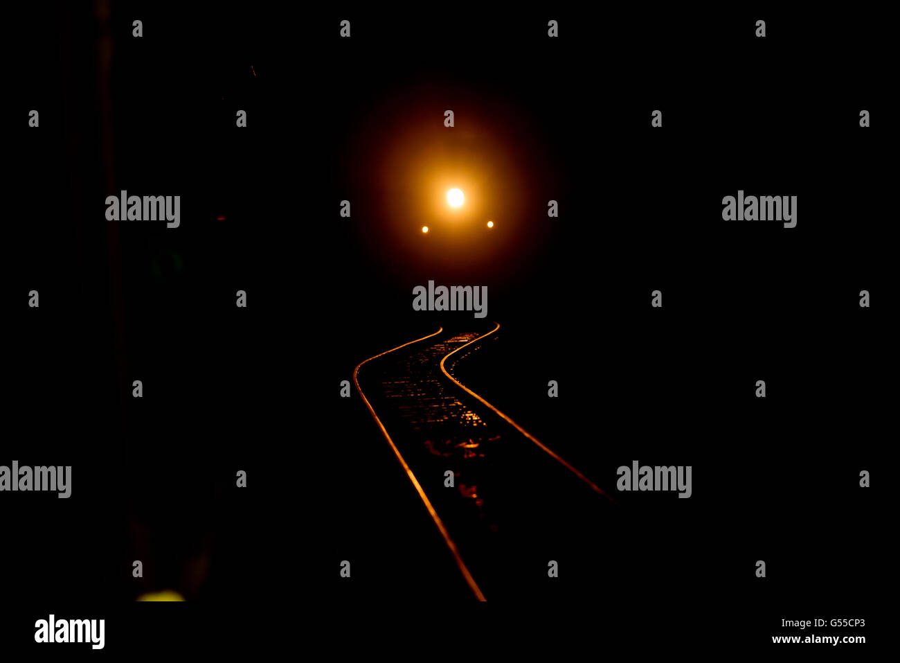 Train headlight at night hi-res stock photography and images - Alamy