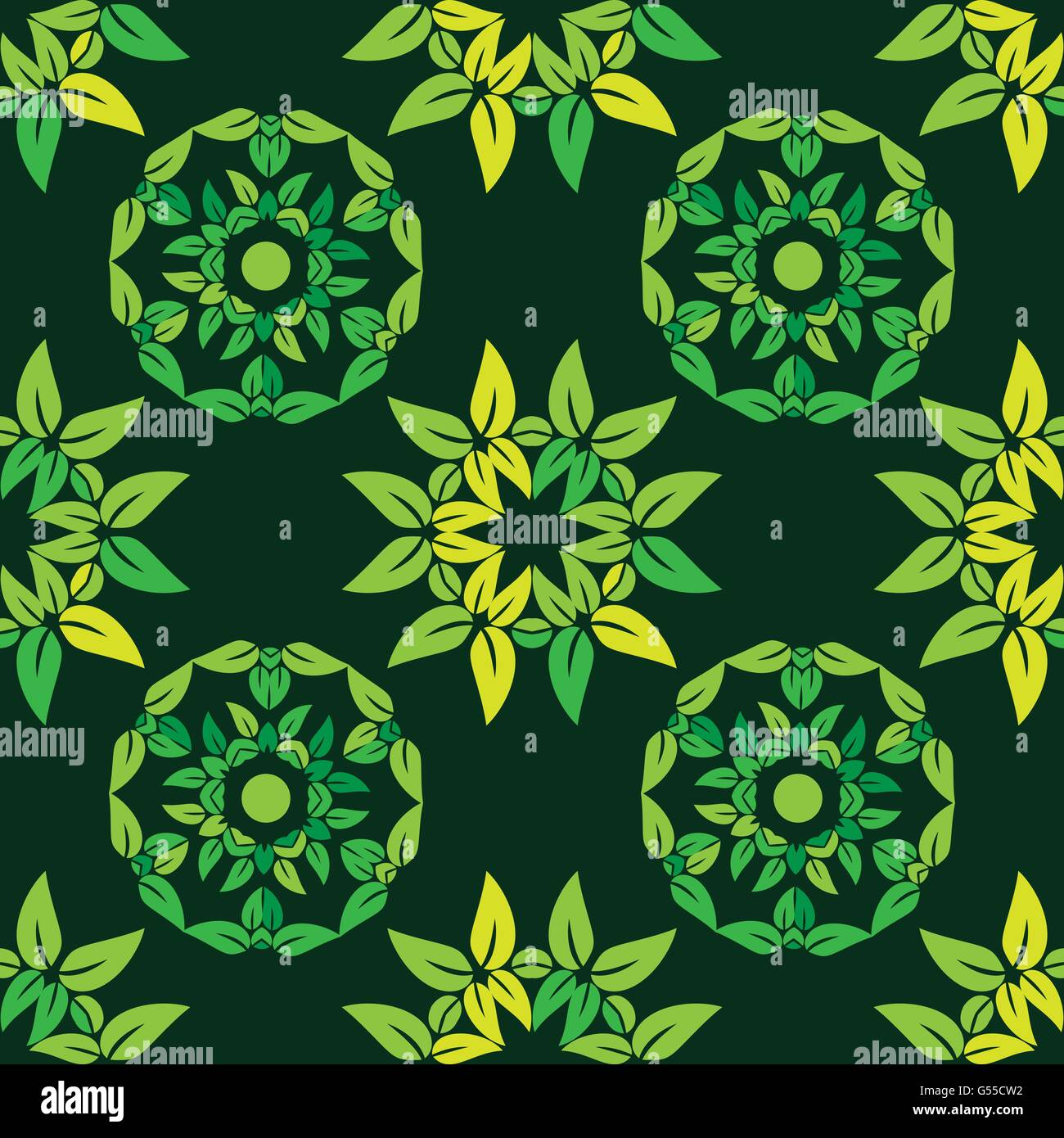 green leaves summer seamless pattern vector illustration Stock Vector ...
