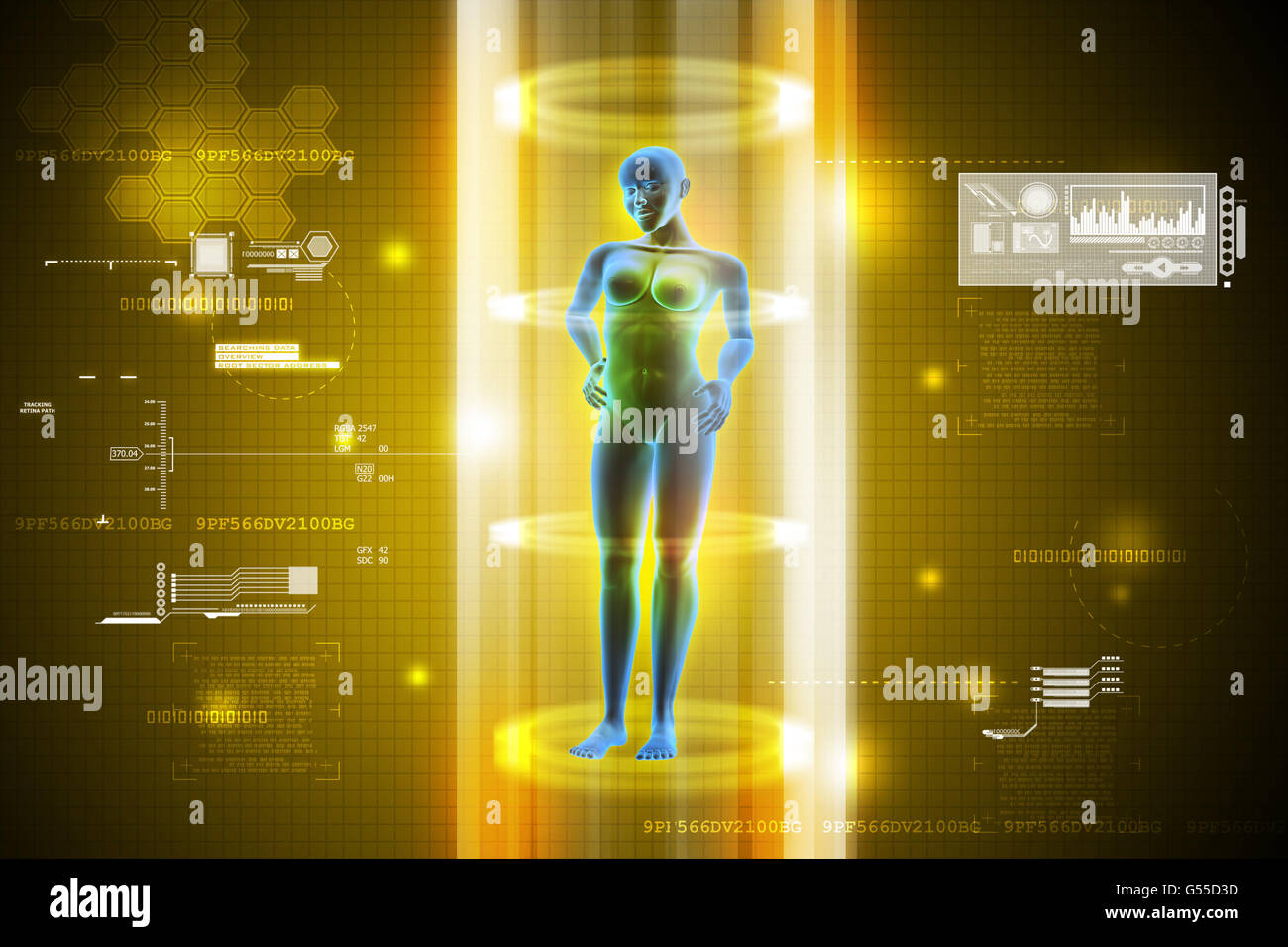 Female human body charging Stock Photo - Alamy