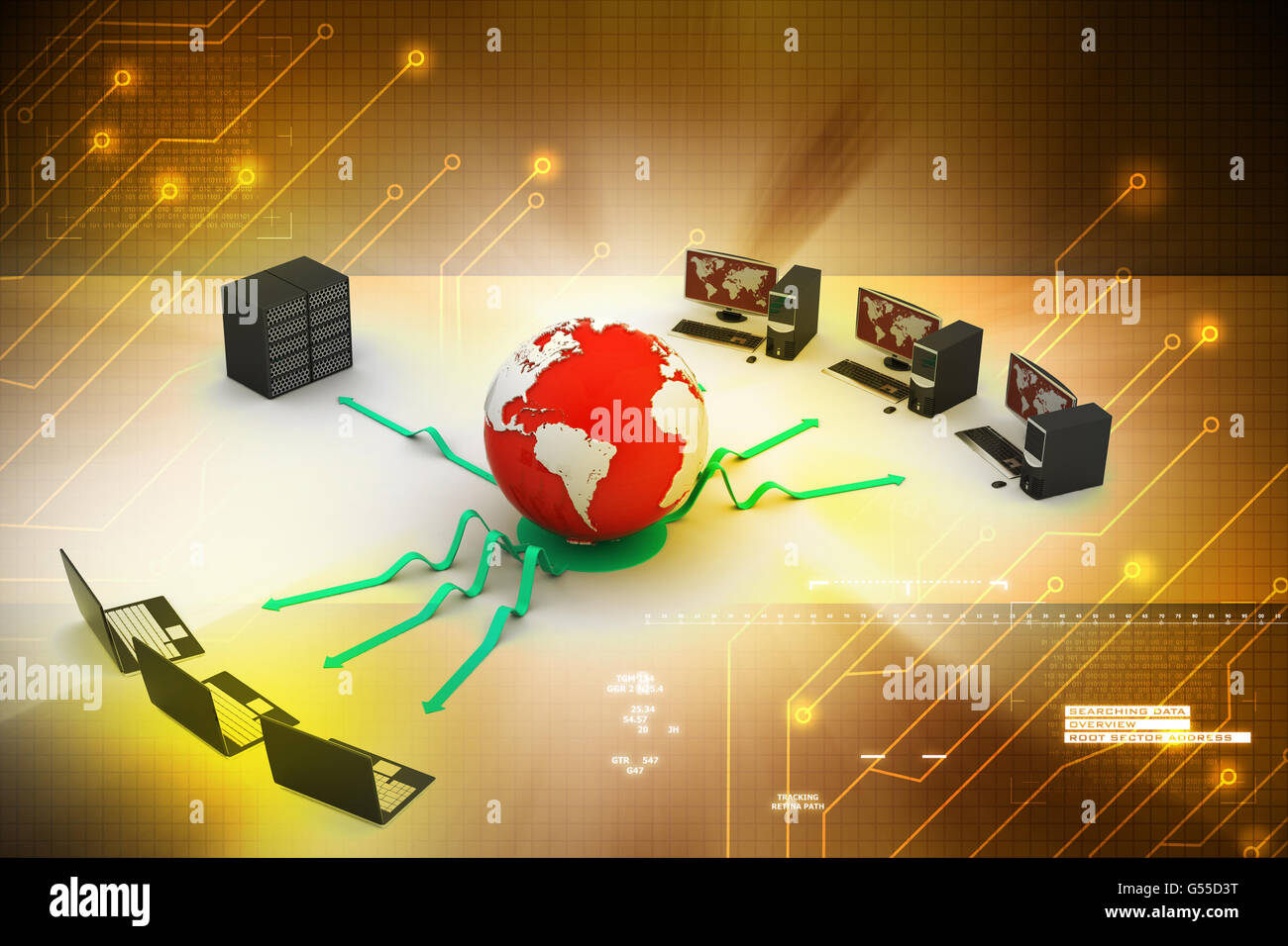 Pc network globe hi-res stock photography and images - Alamy