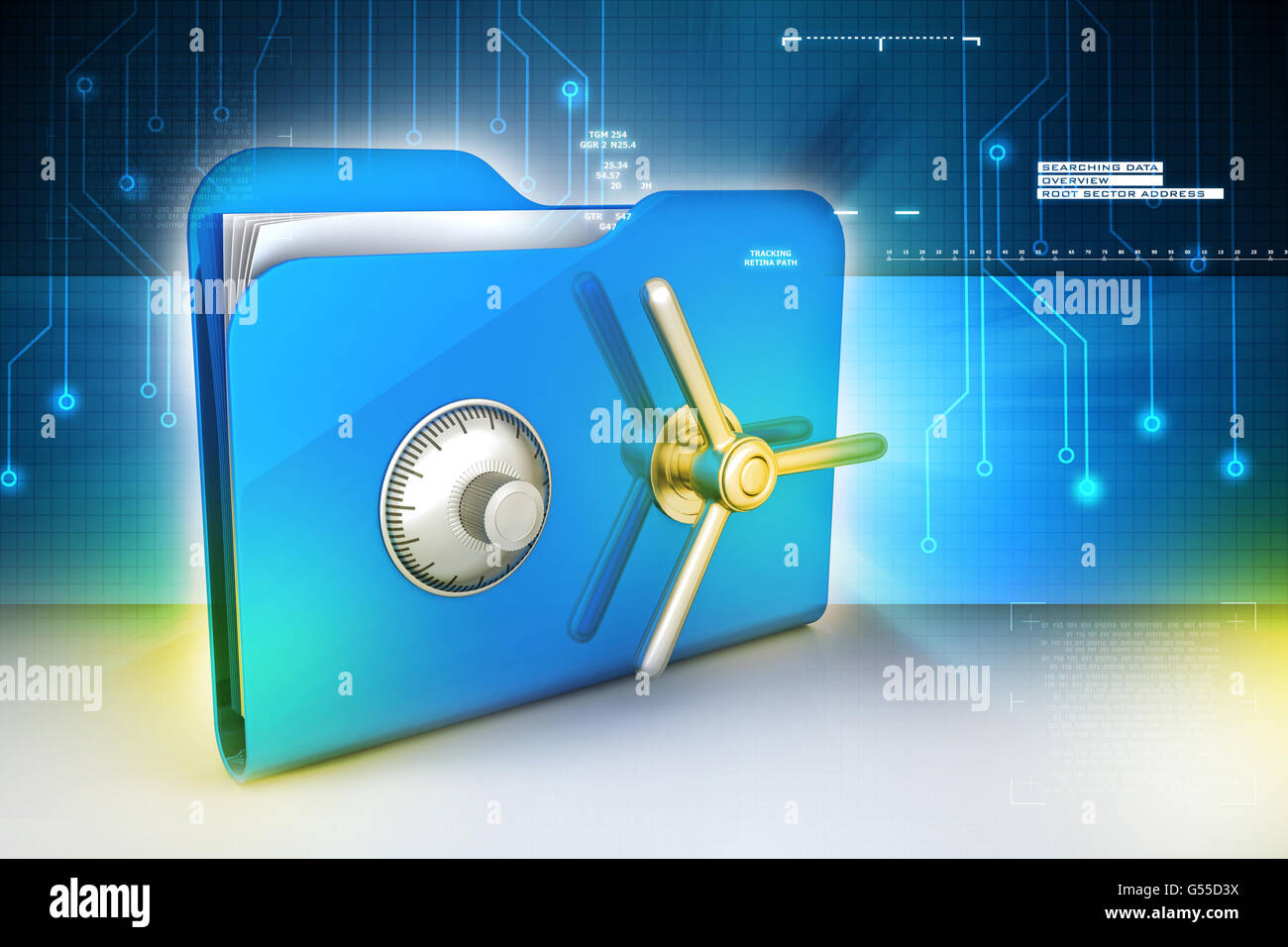 folder with safe lock Stock Photo - Alamy