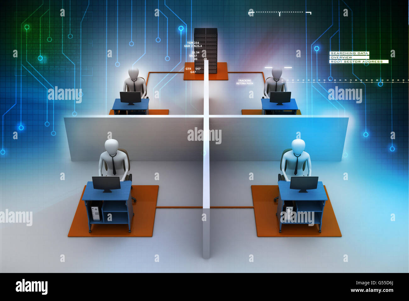 Network with laptop Stock Photo - Alamy