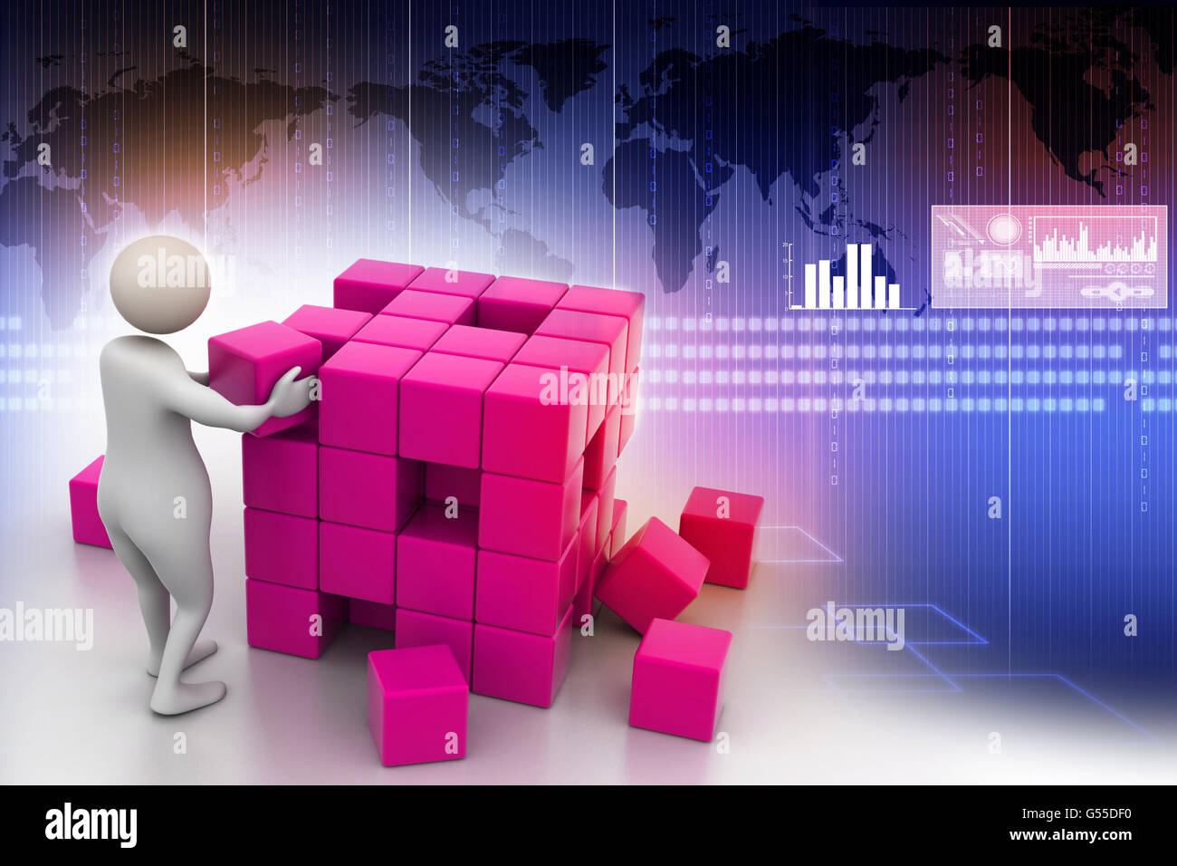 Person pushing a cube hi-res stock photography and images - Alamy