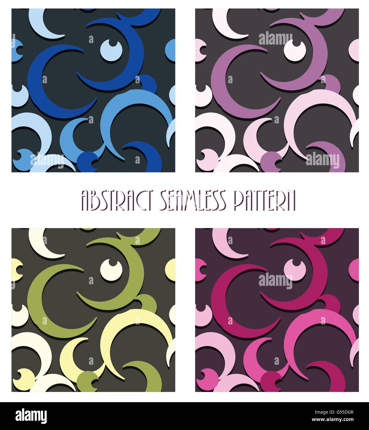 abstract moon dark seamless pattern vector background design Stock ...