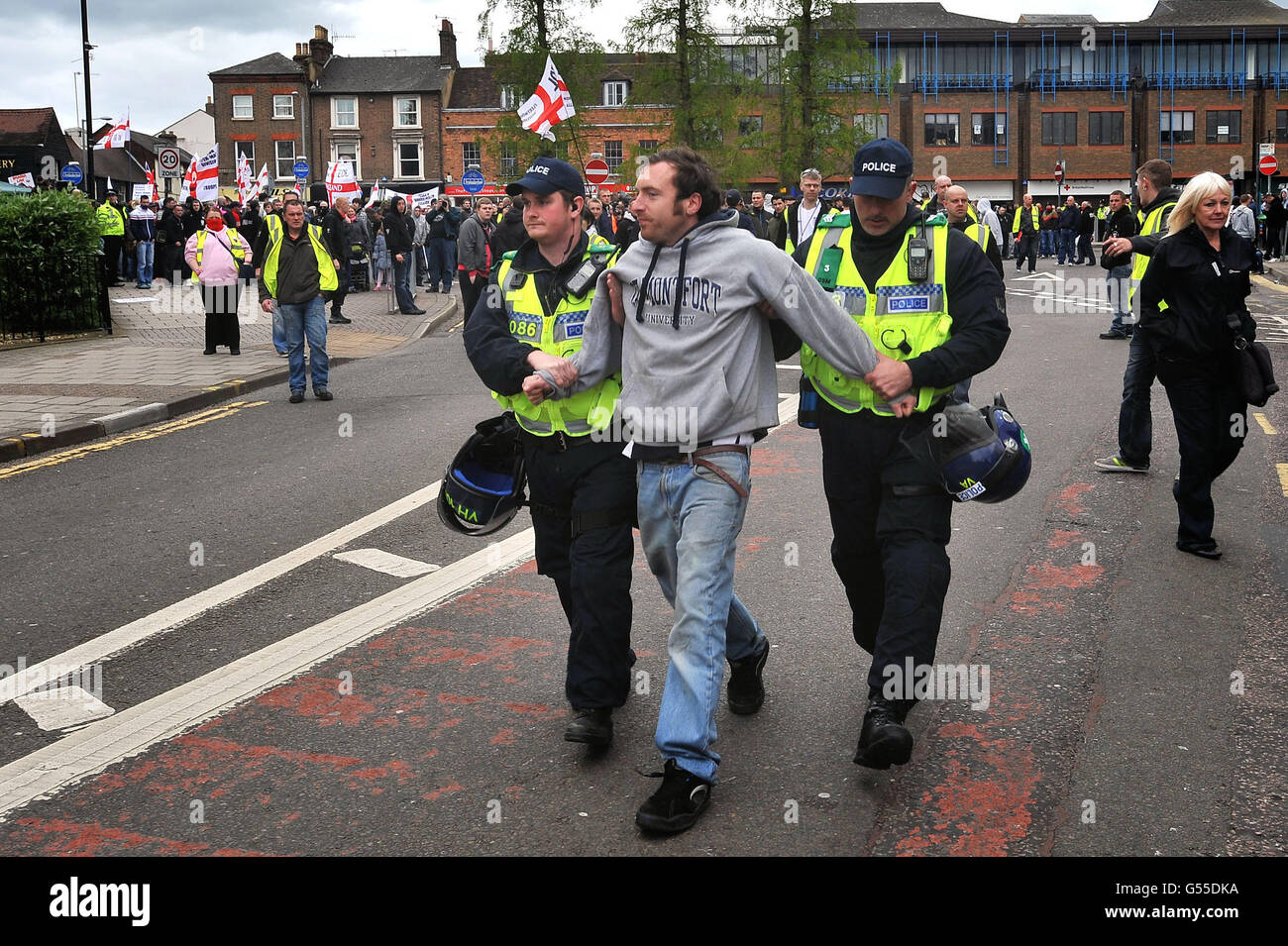 Protests in Luton Stock Photo - Alamy