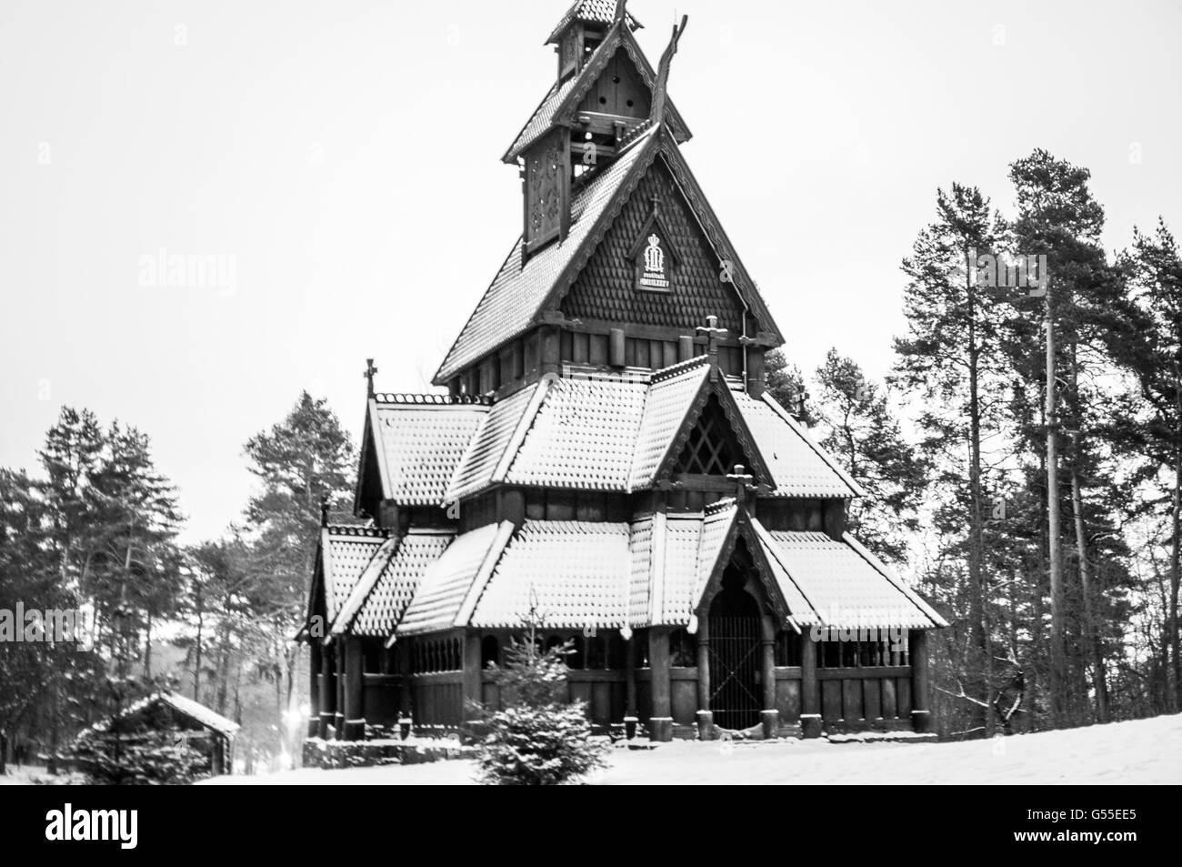 Famous wooden church in Oslo, Norway Stock Photo - Alamy