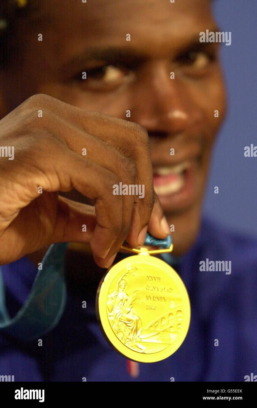 Great britains audley harrison celebrates winning gold medal hi-res ...