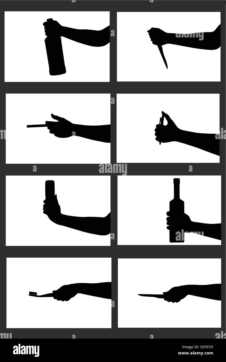 Hands that are holding different object Stock Vector Image & Art - Alamy