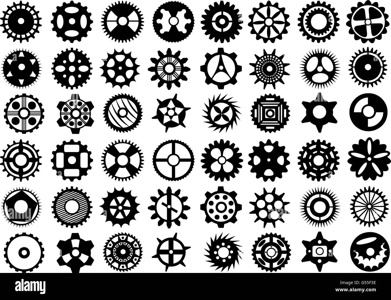 Gears set isolated on white Stock Vector Image & Art - Alamy