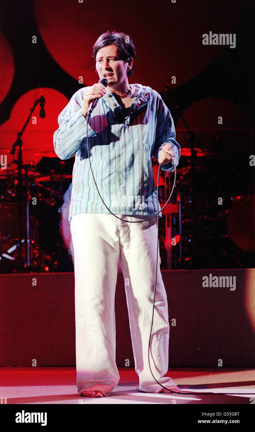 Canadian singer kd Lang performing on stage at the Hammersmith Apollo ...