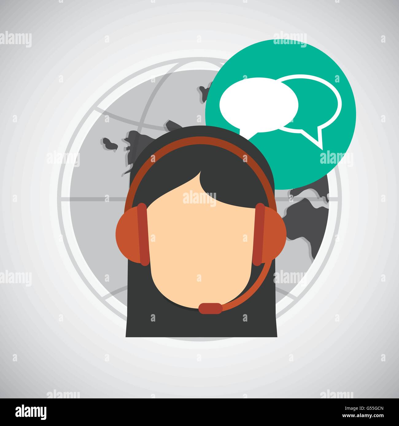 Call center design. Global communication. Flat illustration Stock ...
