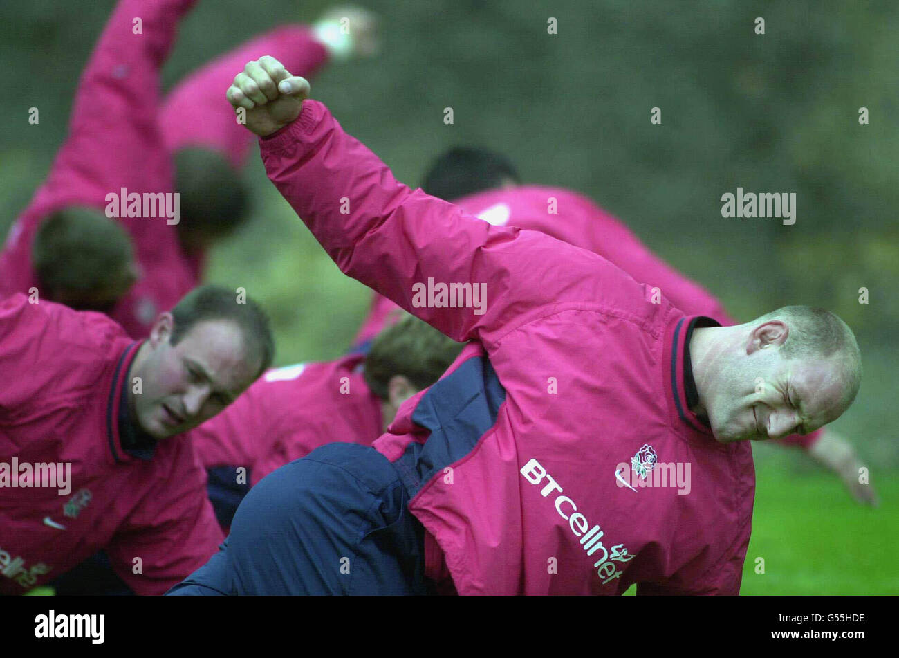 Englands lawrence dallaglio at a rugby training session in bagshot hi ...