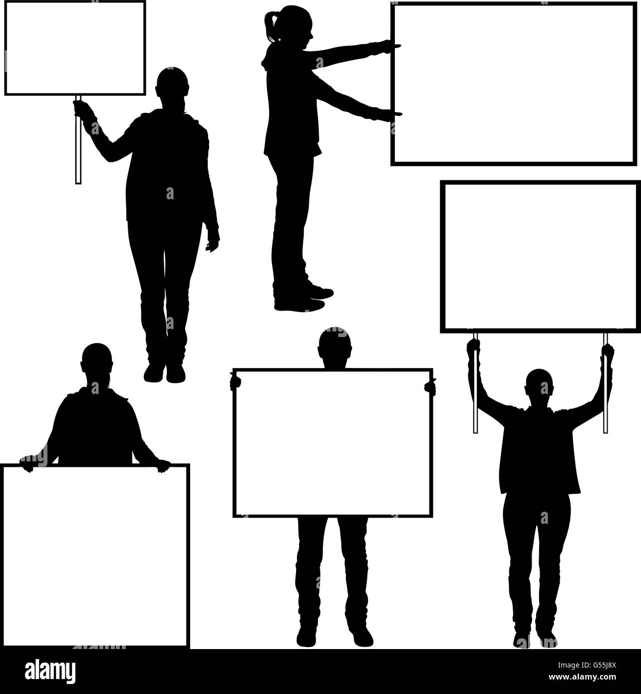 Women holding different signs Stock Vector Image & Art - Alamy