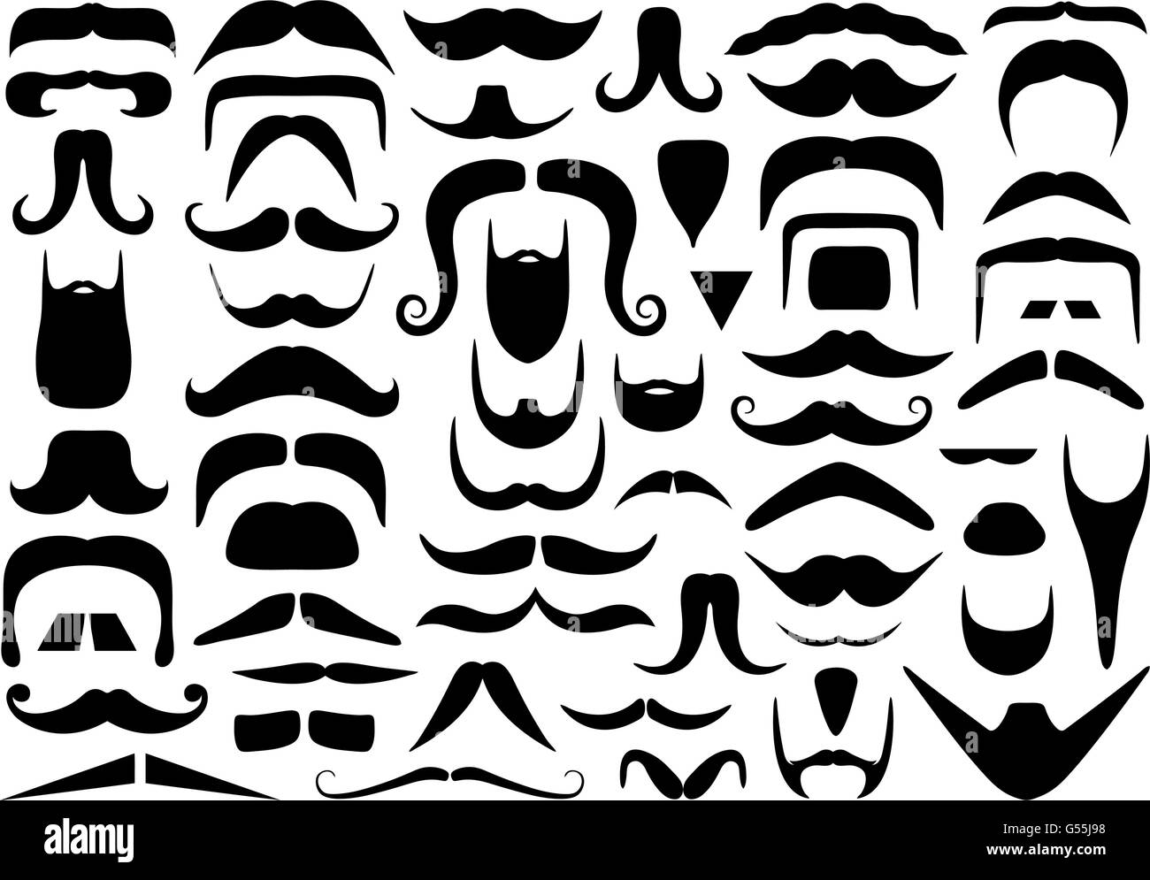 Set of different mustaches Stock Vector Image & Art - Alamy
