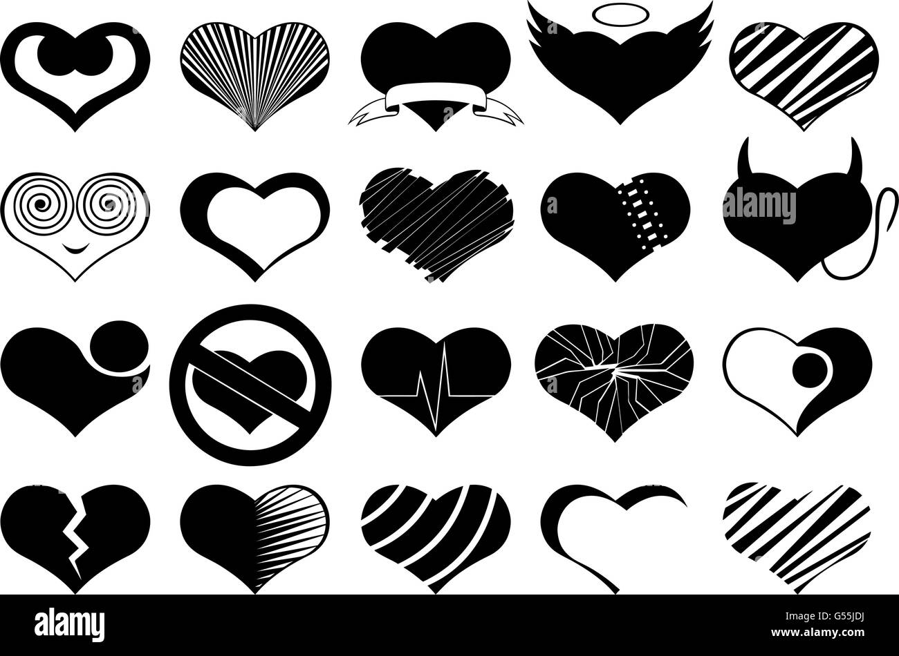 Hearts shapes Black and White Stock Photos & Images - Alamy