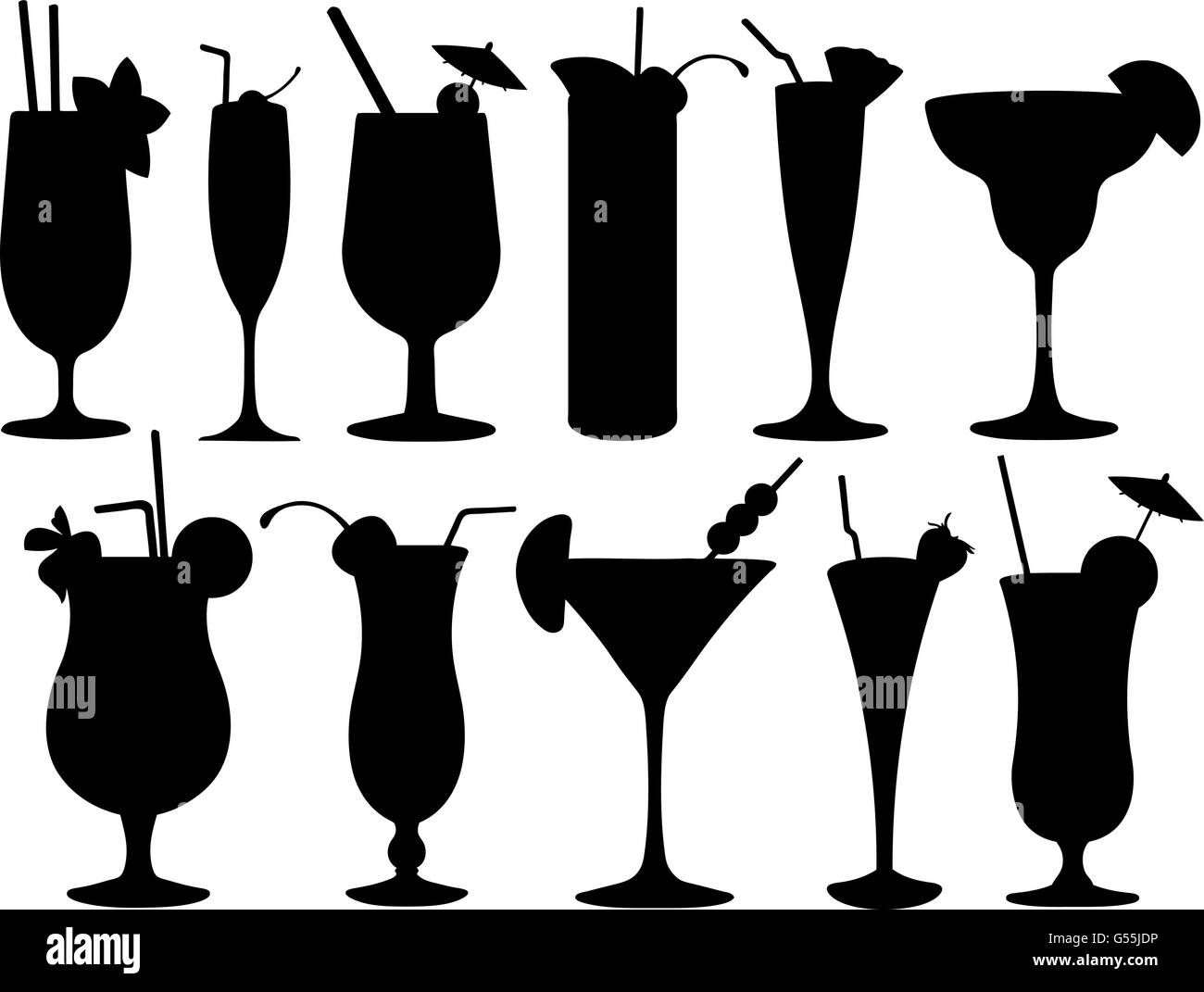 Glasses strawberry cocktail Stock Vector Images - Alamy