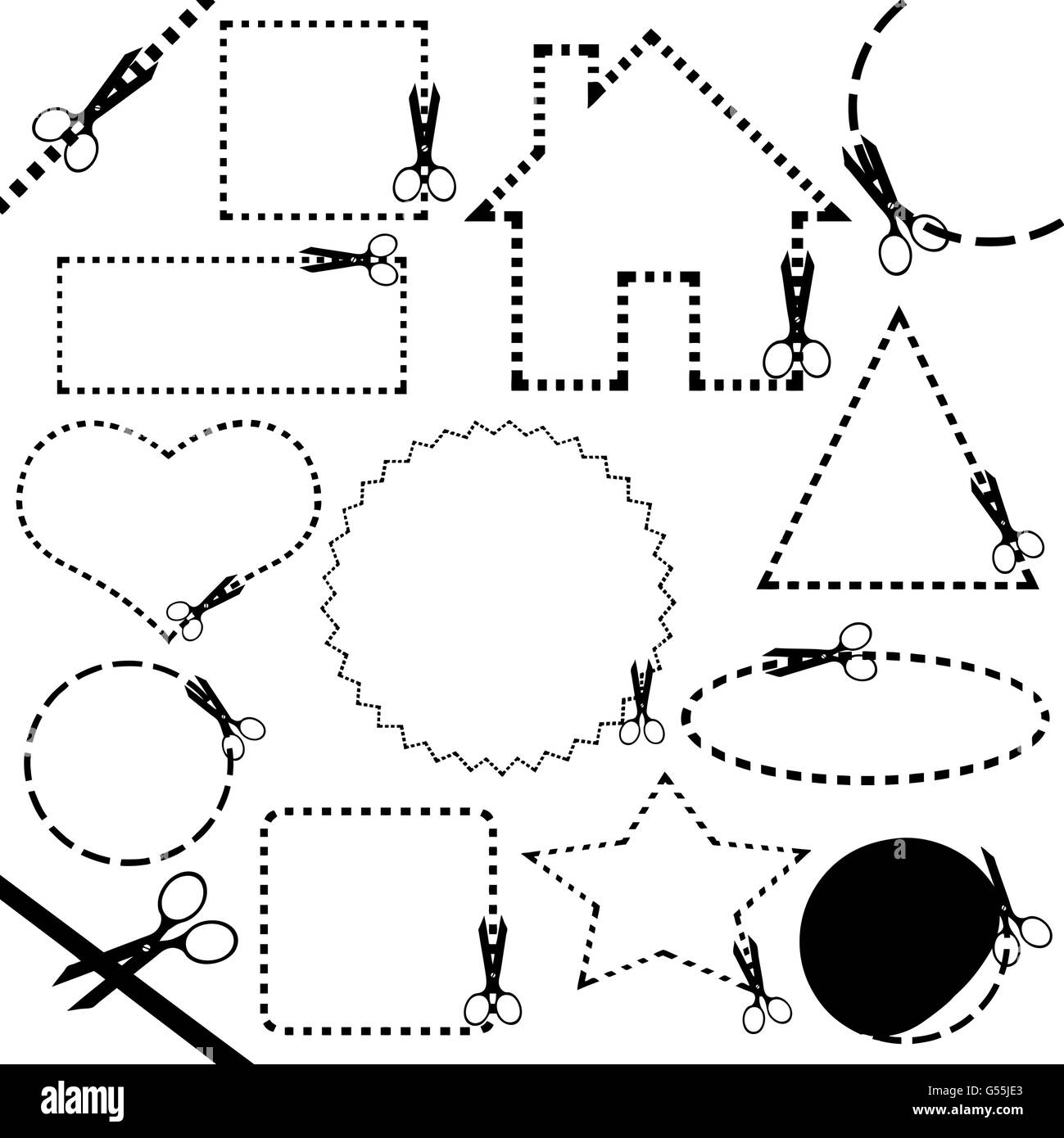 Dotted line border hi-res stock photography and images - Alamy