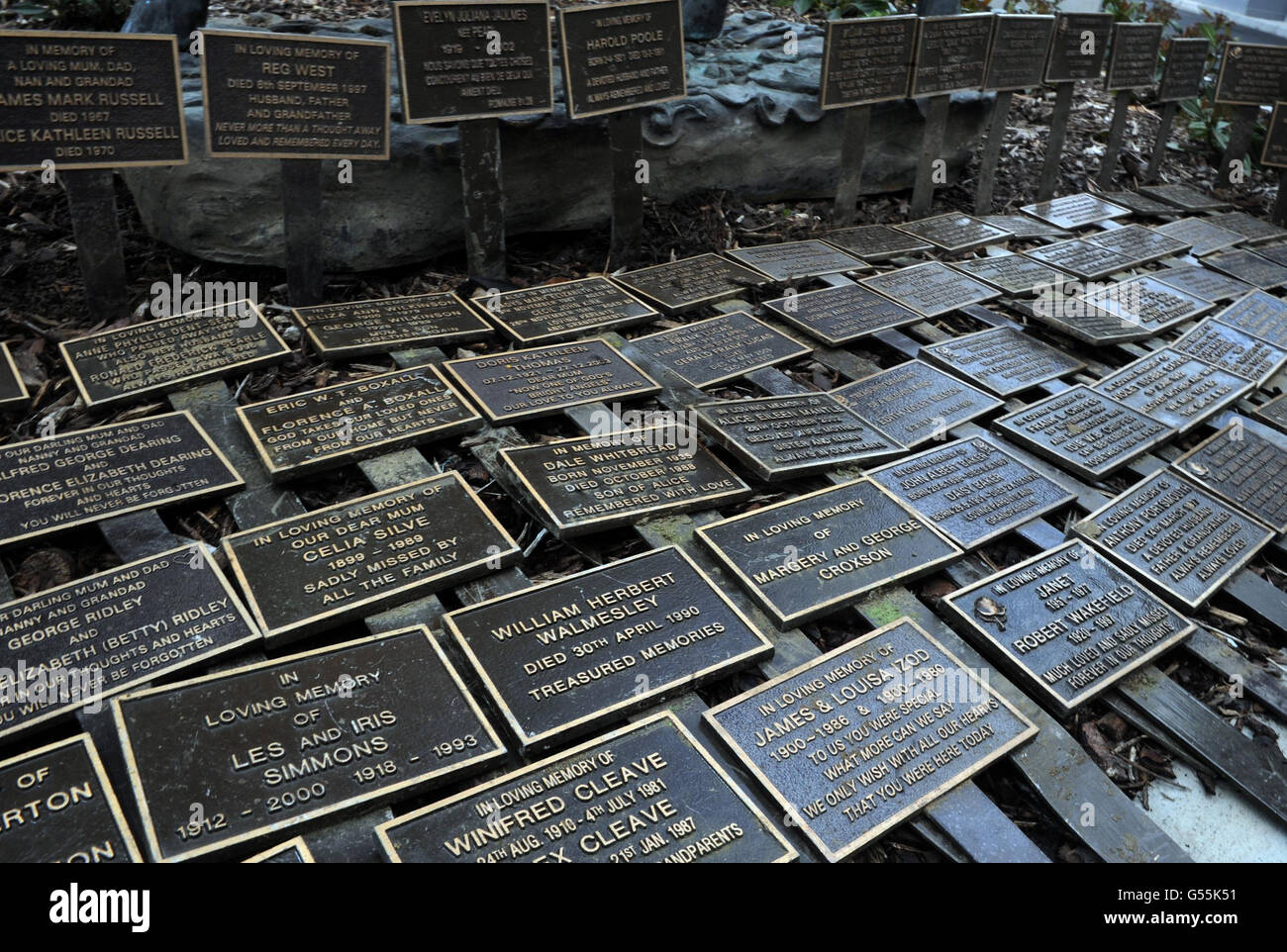 A general view of metal seized by police including memorial plaques ...