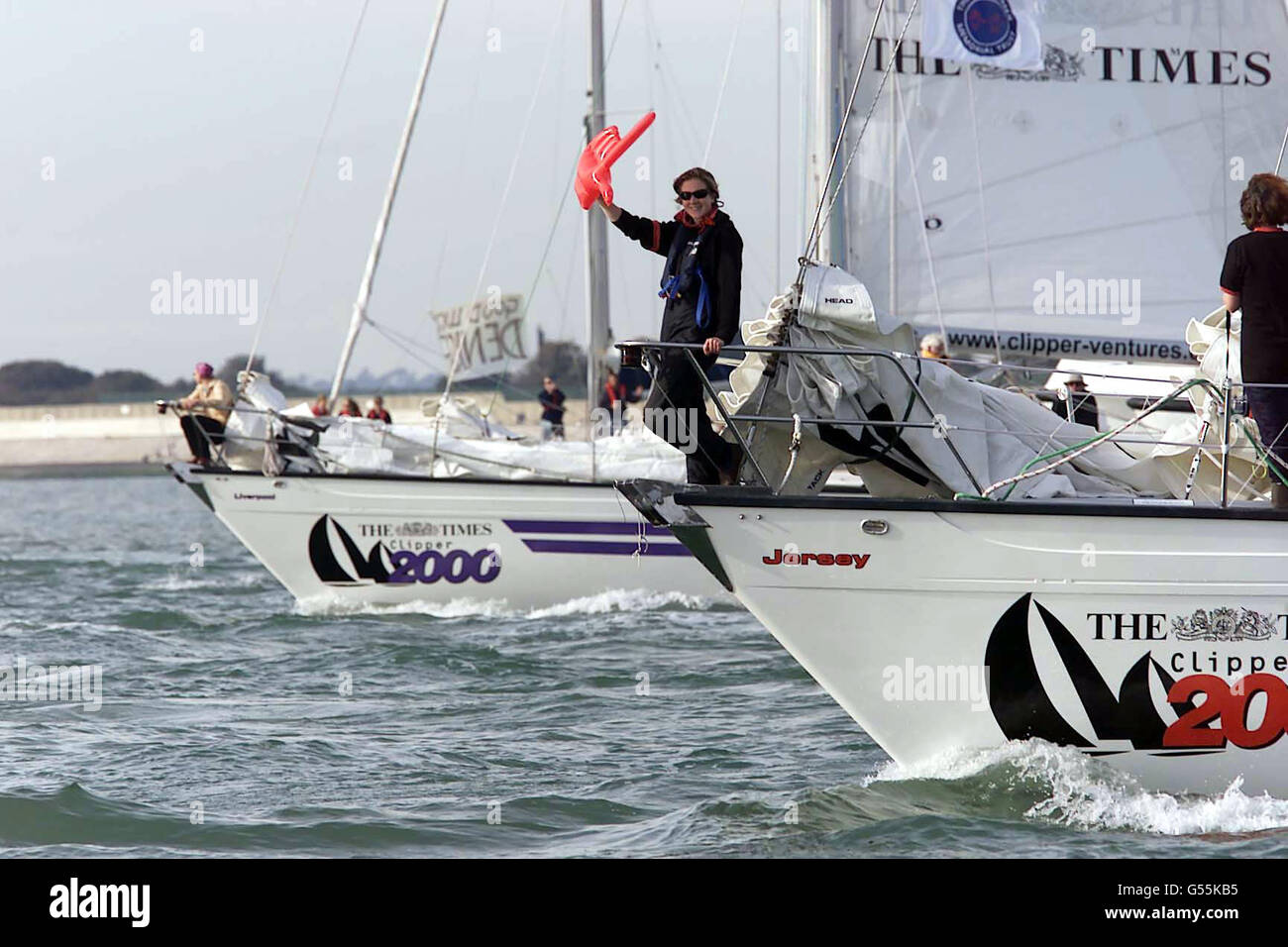 Clare Shortridge on the Jersey boat in the Times Clipper 2000 fleet ...