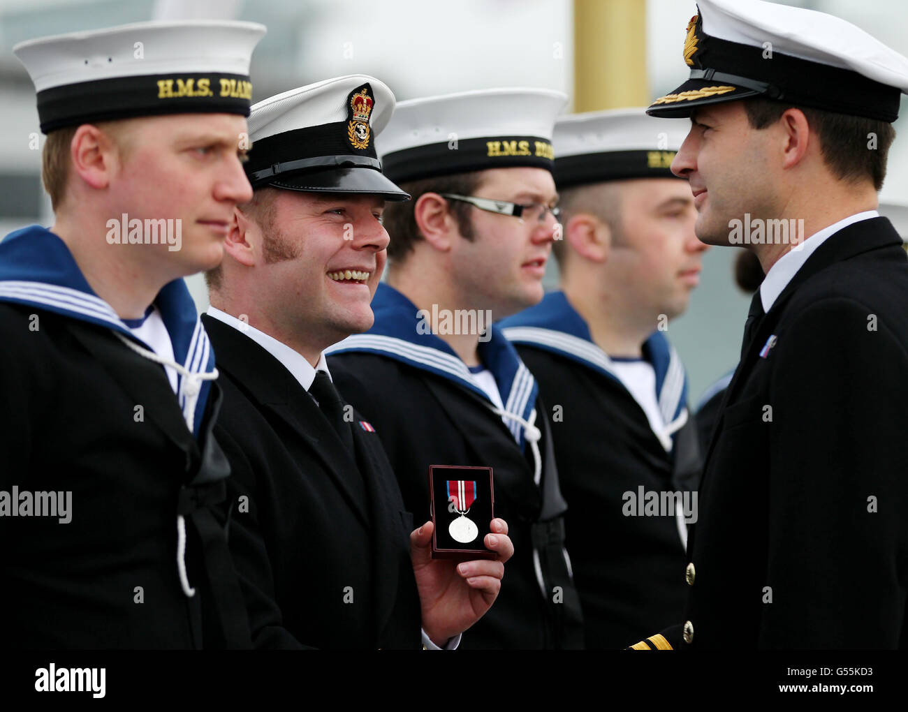 Chief Petty Officer Brian Diamond who serves on HMS Diamond receives ...