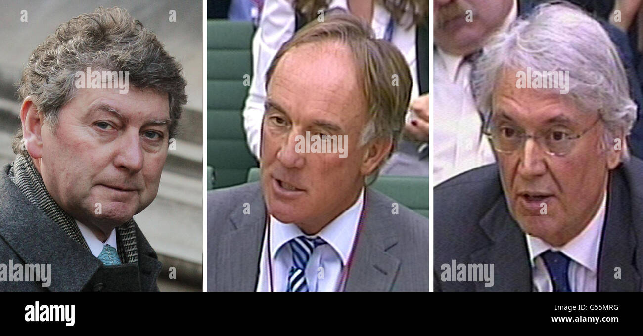 Undated file photos of (left to right) Colin Myler, Tom Crone and Les ...