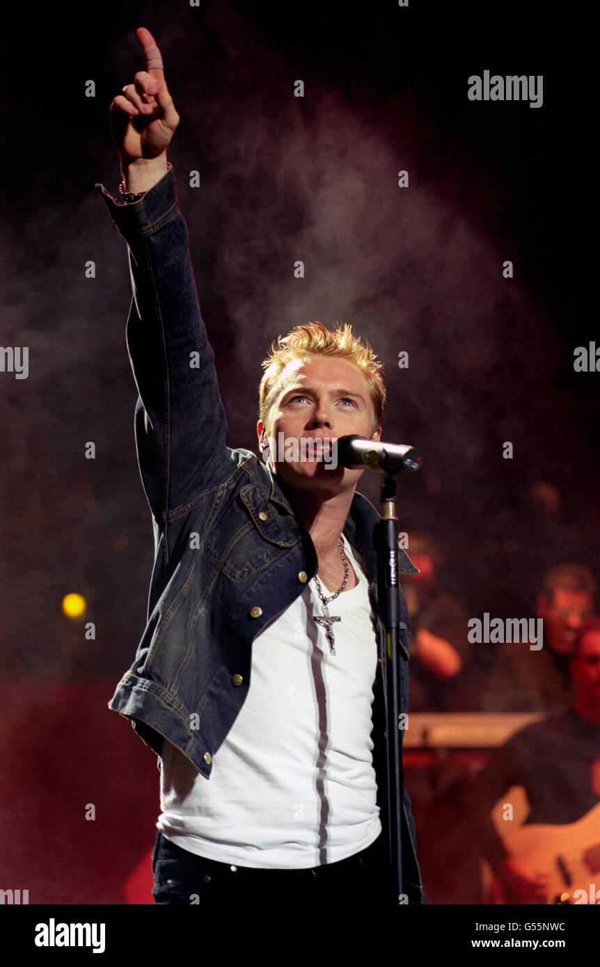 Irish pop singer Ronan Keating singing at the Royal Albert Hall, London ...