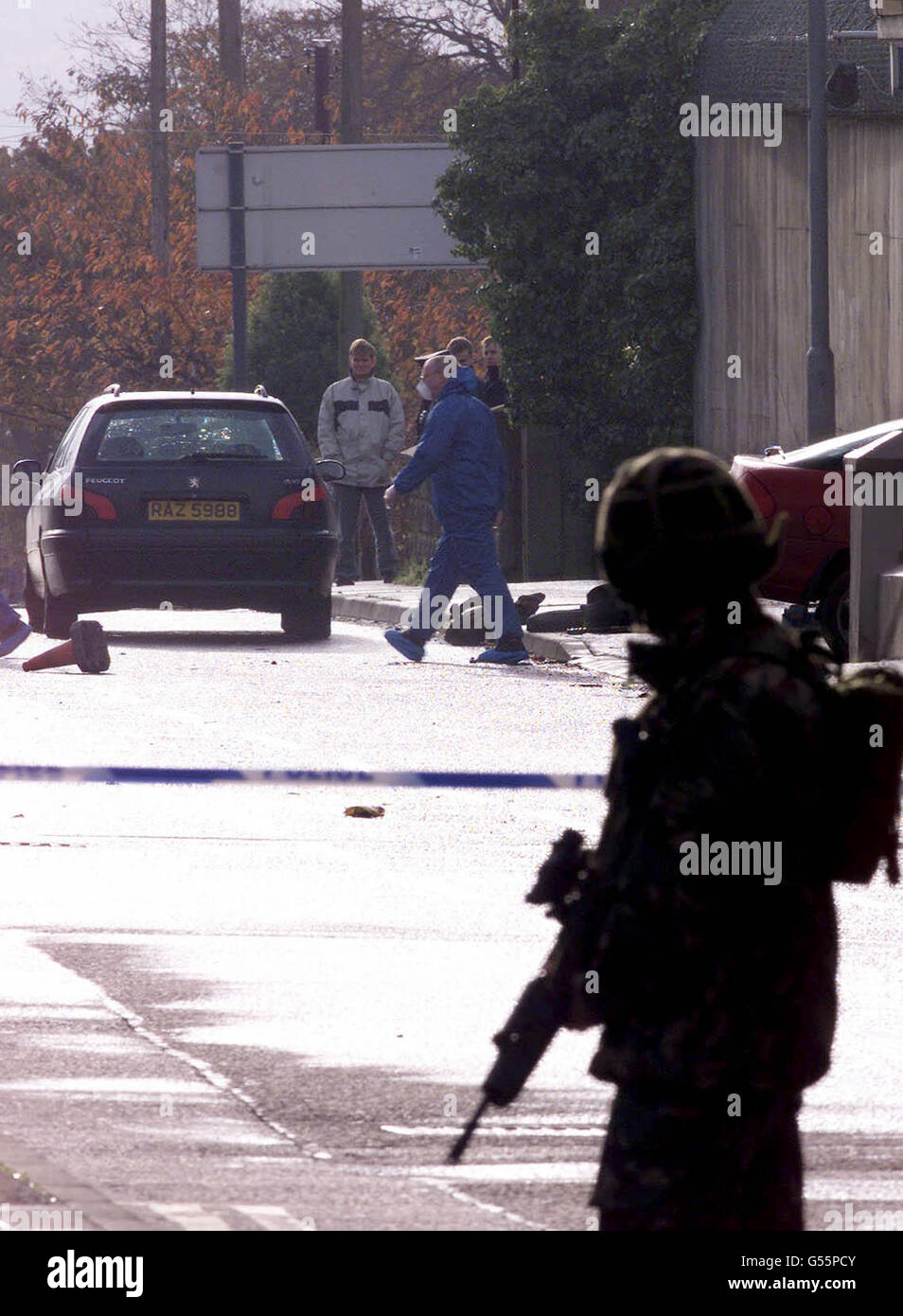 Castlewellan RUC Station bomb Stock Photo - Alamy