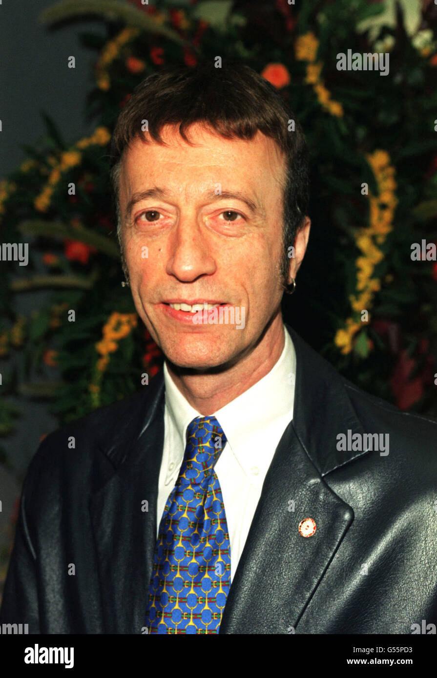 The bee gees singer robin gibb at the dorchester hotel hi-res stock ...