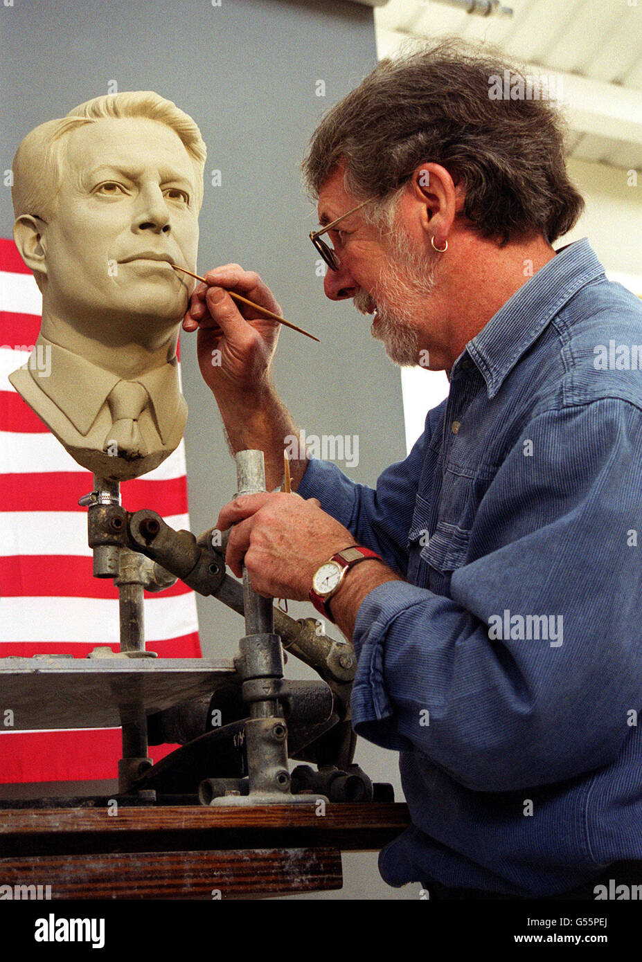Politics art flag sculpture model sculpting bust wax works hi-res stock ...