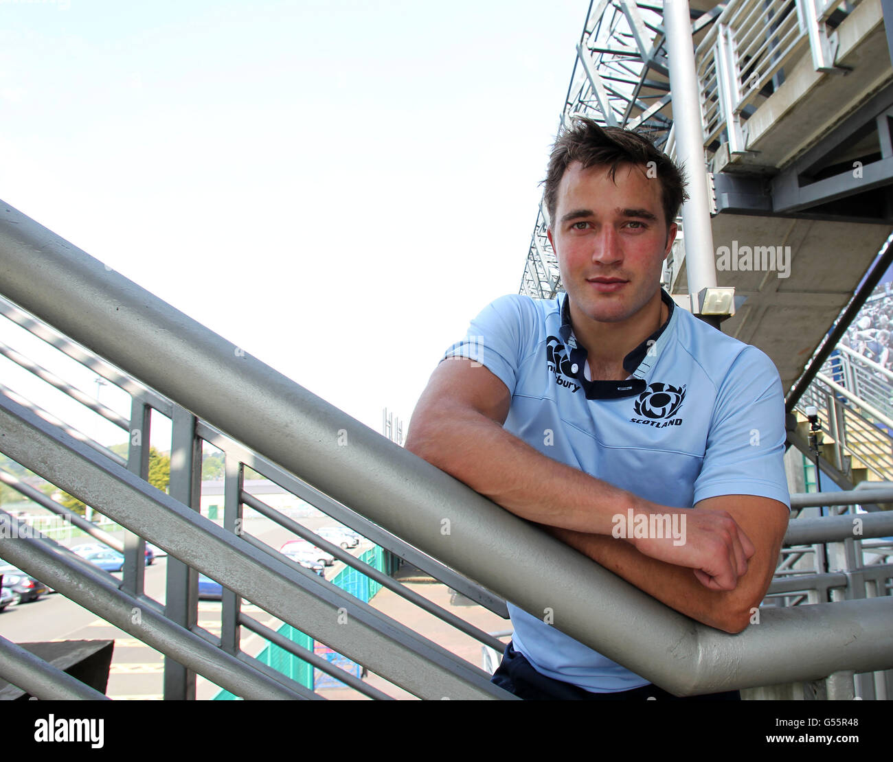 Scotlands alex grove after training session murrayfield hi-res stock ...