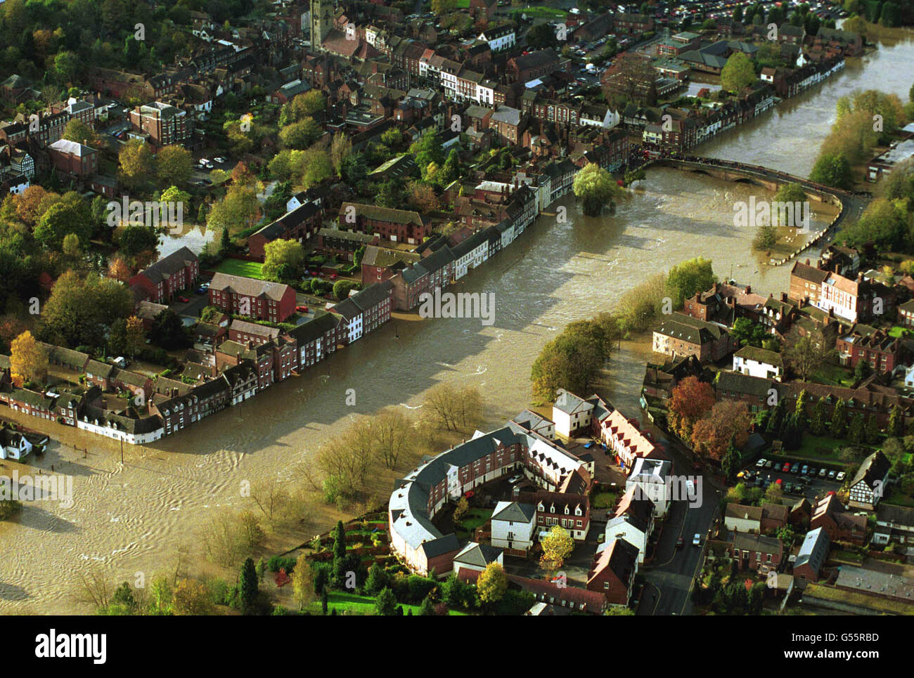 Bewdley Floods aerial Stock Photo - Alamy