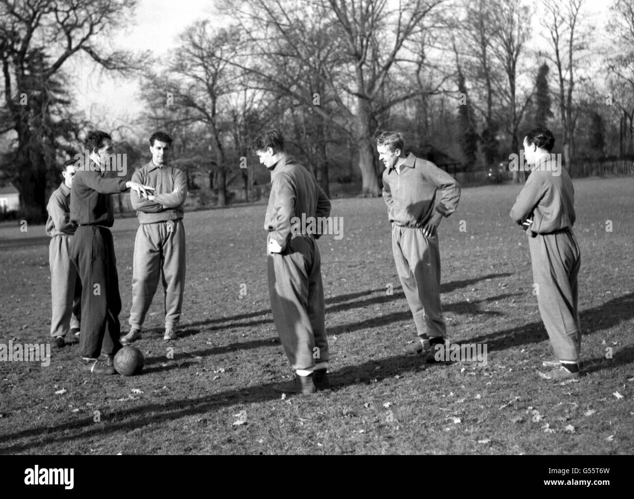 England football team training 1950 Stock Photo - Alamy