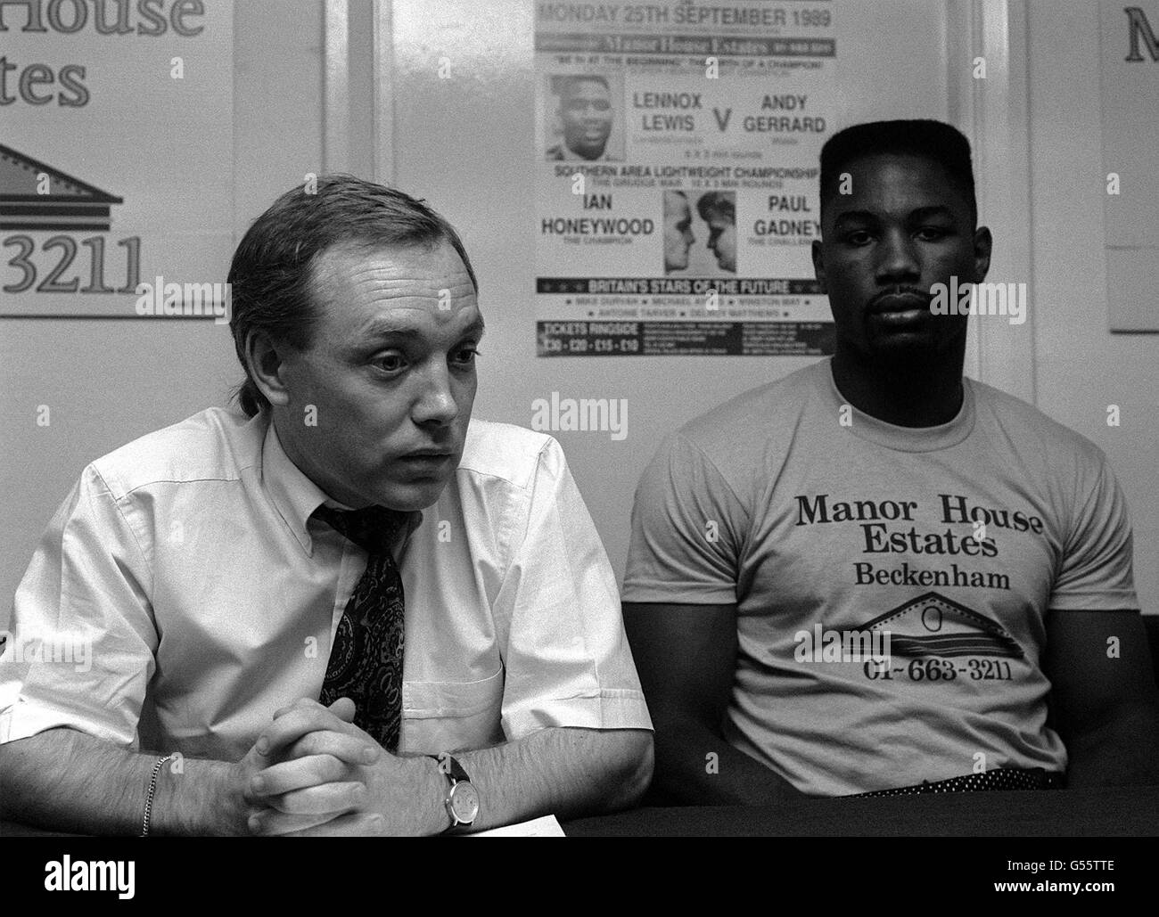 Olympic and Commonwealth Heavyweight Gold Medalist Lennox Lewis (right ...