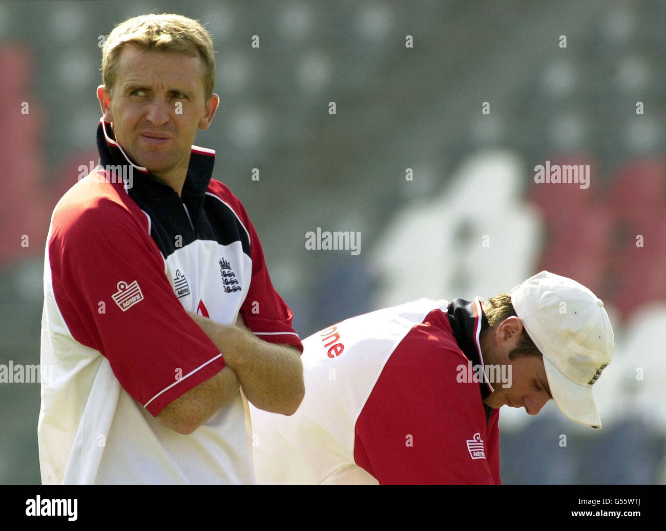 Cricket arms crossed looking down michael vaughan hi-res stock ...