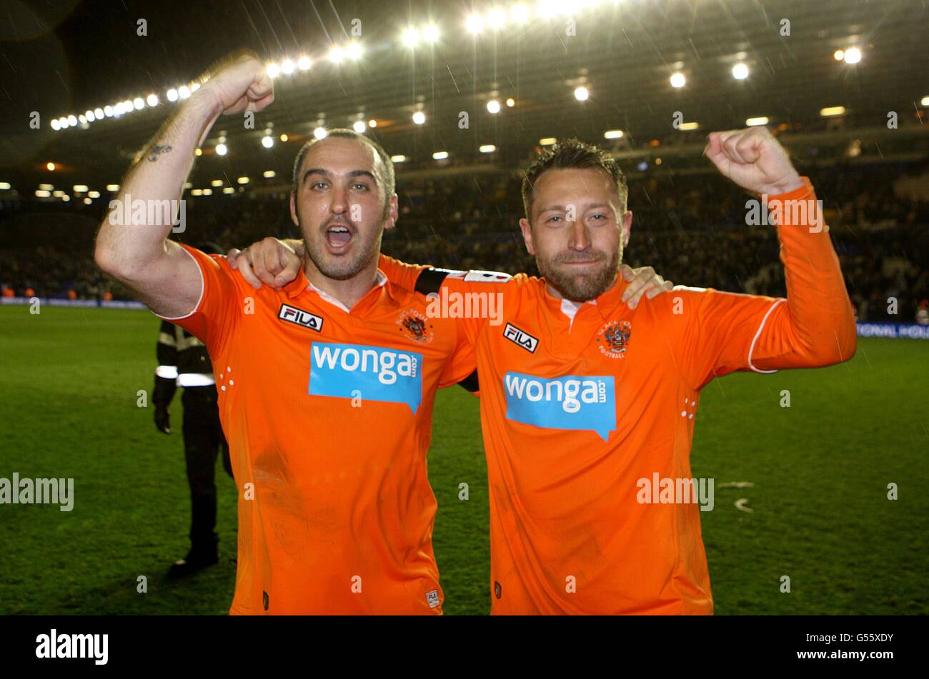 Blackpools gary taylor fletcher after the final whistle hi-res stock ...