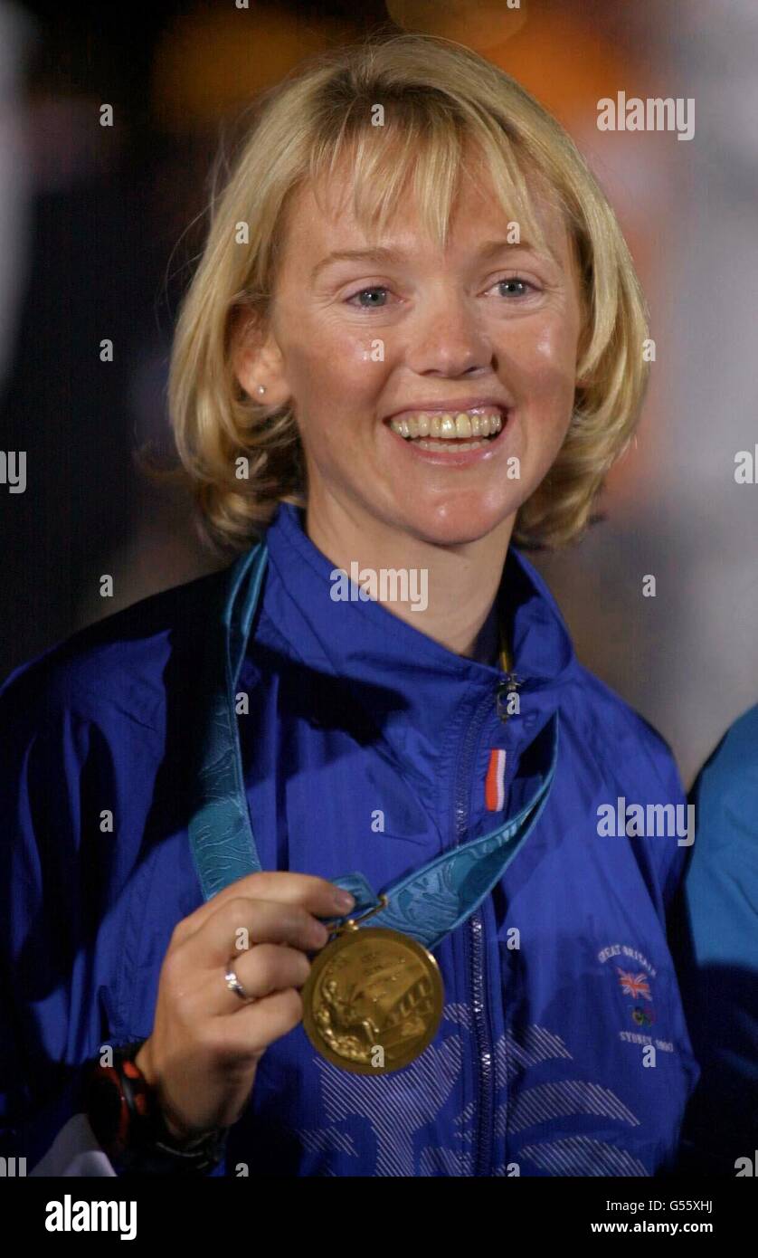 Great Britain's Gold medallist Shirley Robertson celebrates her Olympic ...