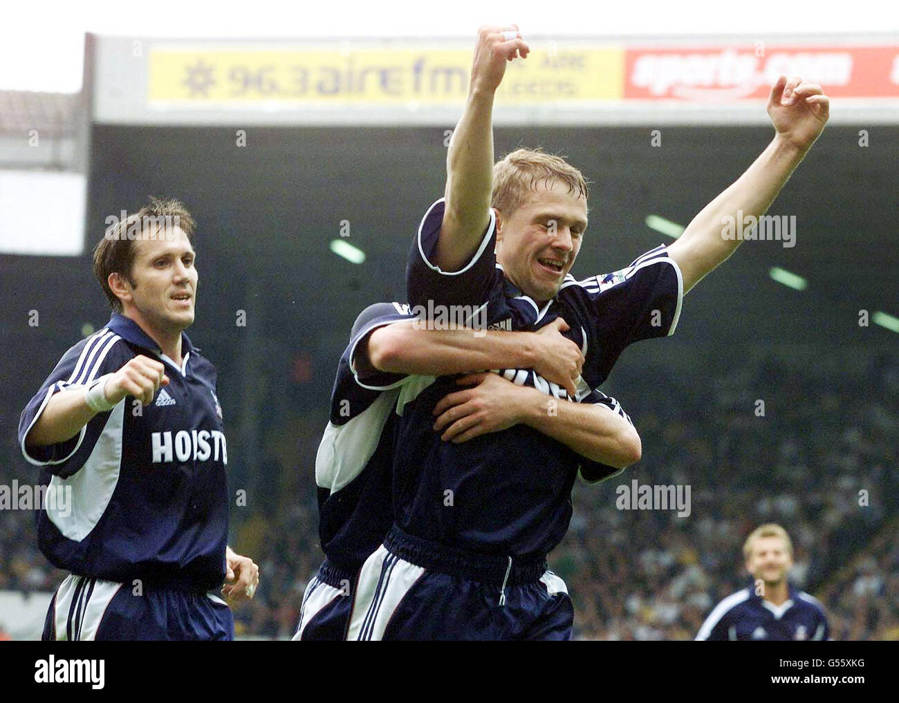 Tottenham Hotspur's Sergei Rebrov (right) celebrates his goal against ...