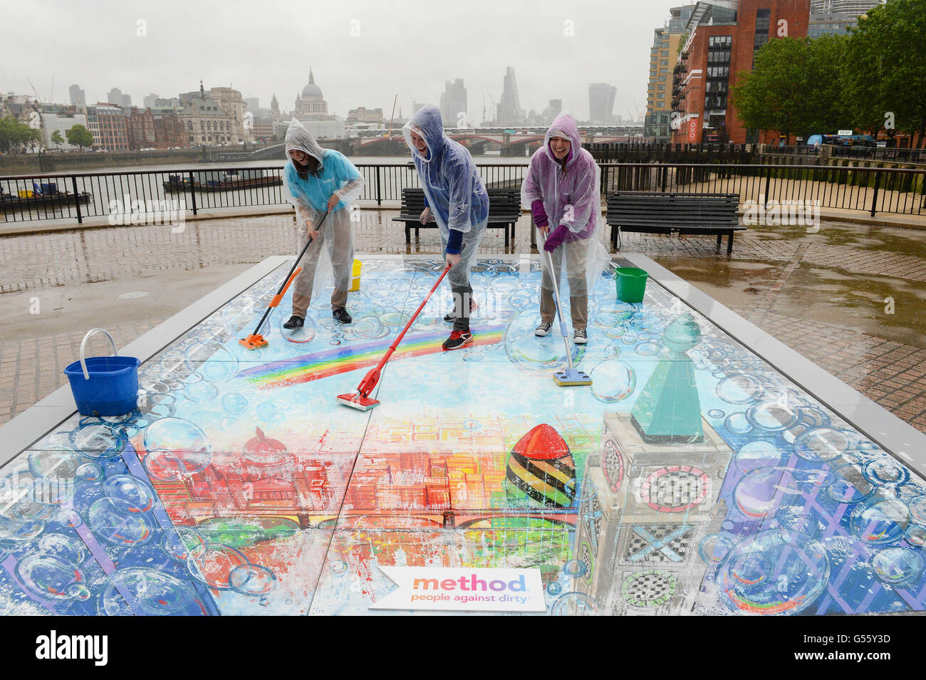 EDITORIAL USE ONLY (Left to right) Abigail Parmenter, Adam Caslin and ...