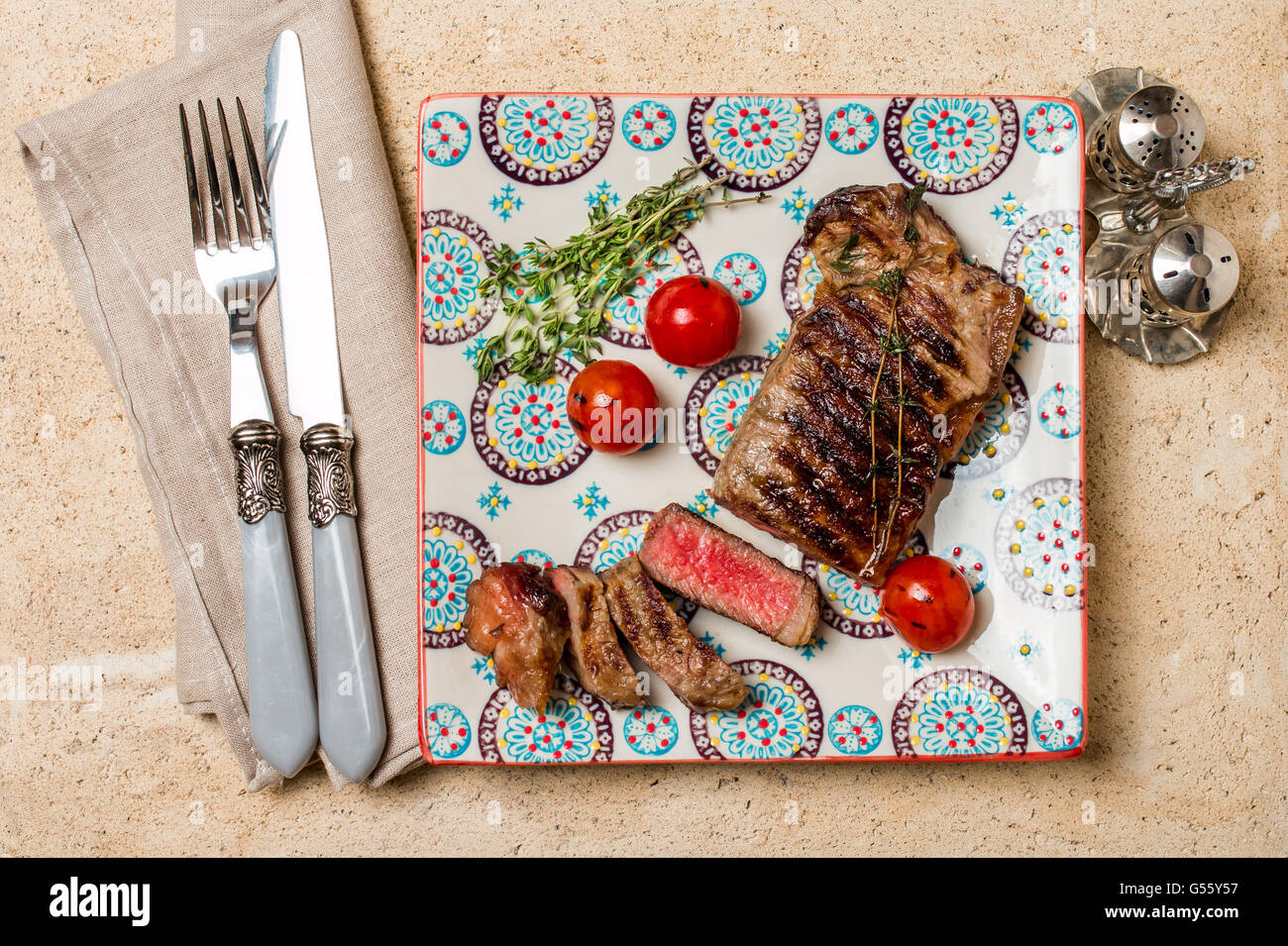 Sliced medium rare grilled Beef steak Ribeye Stock Photo - Alamy Sliced medium rare grilled Beef steak Ribeye Stock Photo - Alamy