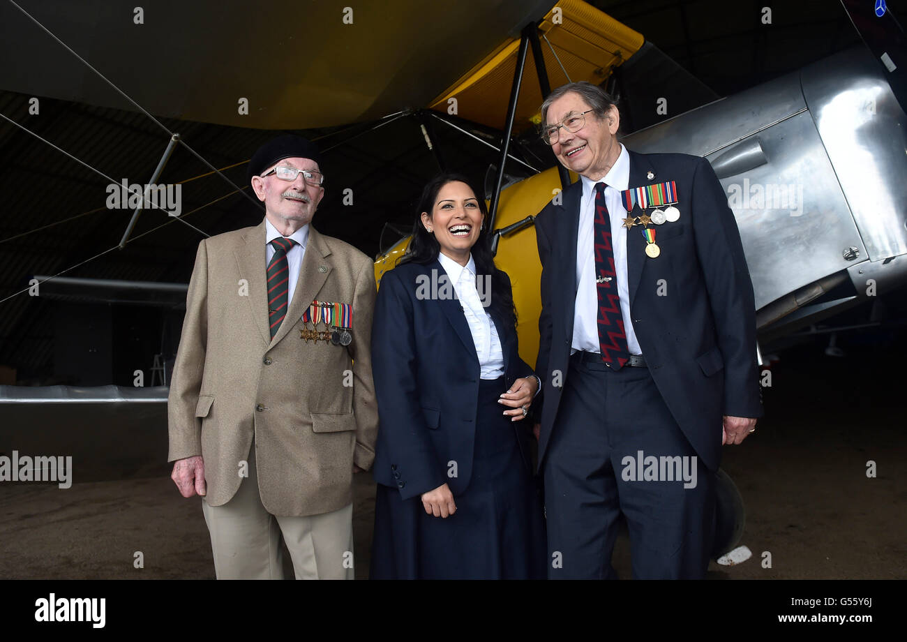 Priti Patel speaks to Corporal Donald Williams (left) and Lieutenant ...