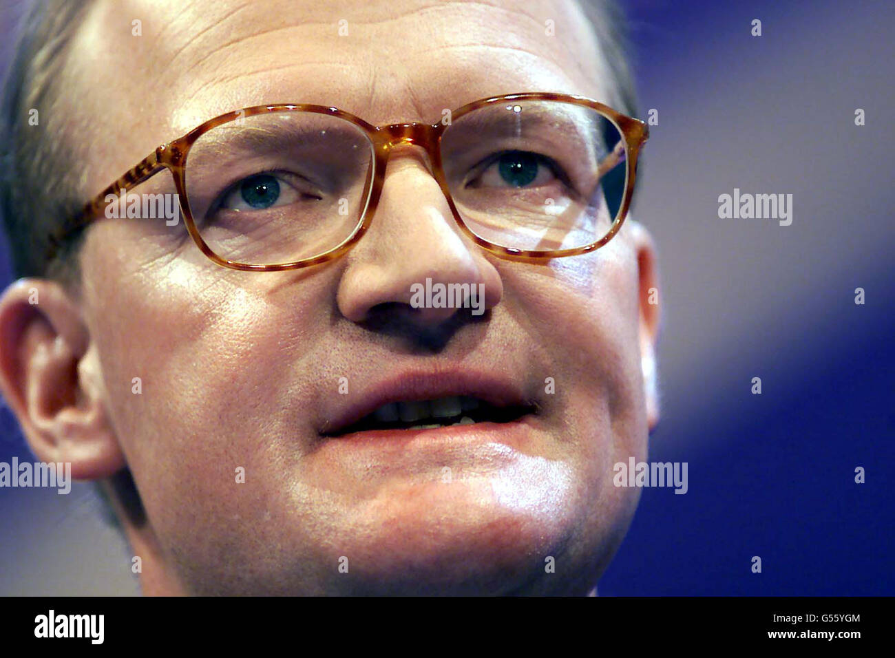 Politics head head shot speaking glasses david willetts hi-res stock ...