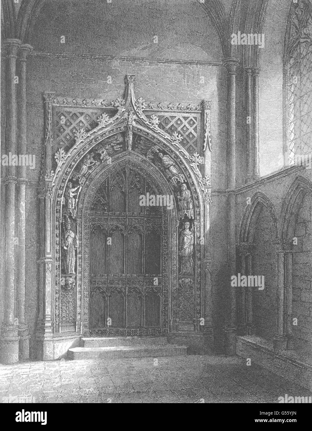 KENT: Rochester Cathedral, View of the door into the Chapter House ...